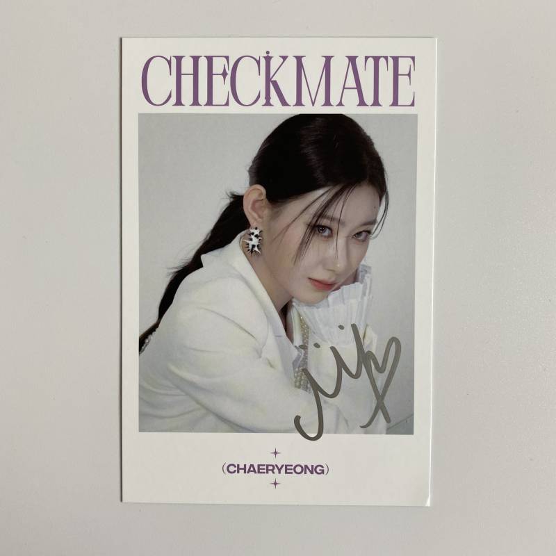 ITZY CHAERYEONG SIGNED 5TH MINI ALBUM 'CHECKMATE' OFFICIAL EVENT POSTCARD